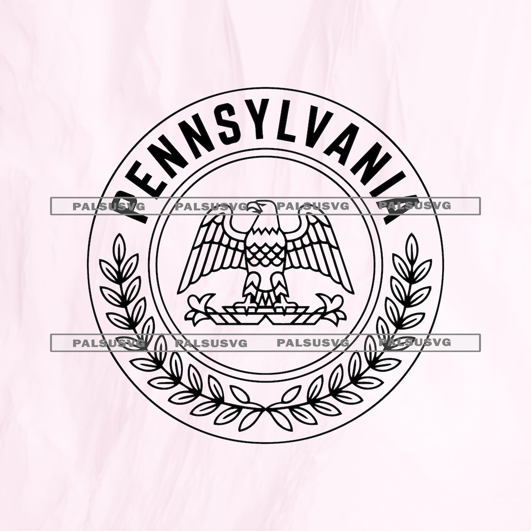 Pennsylvania State Seal SVG, PA Emblem, Bald Eagle (digital Download ...