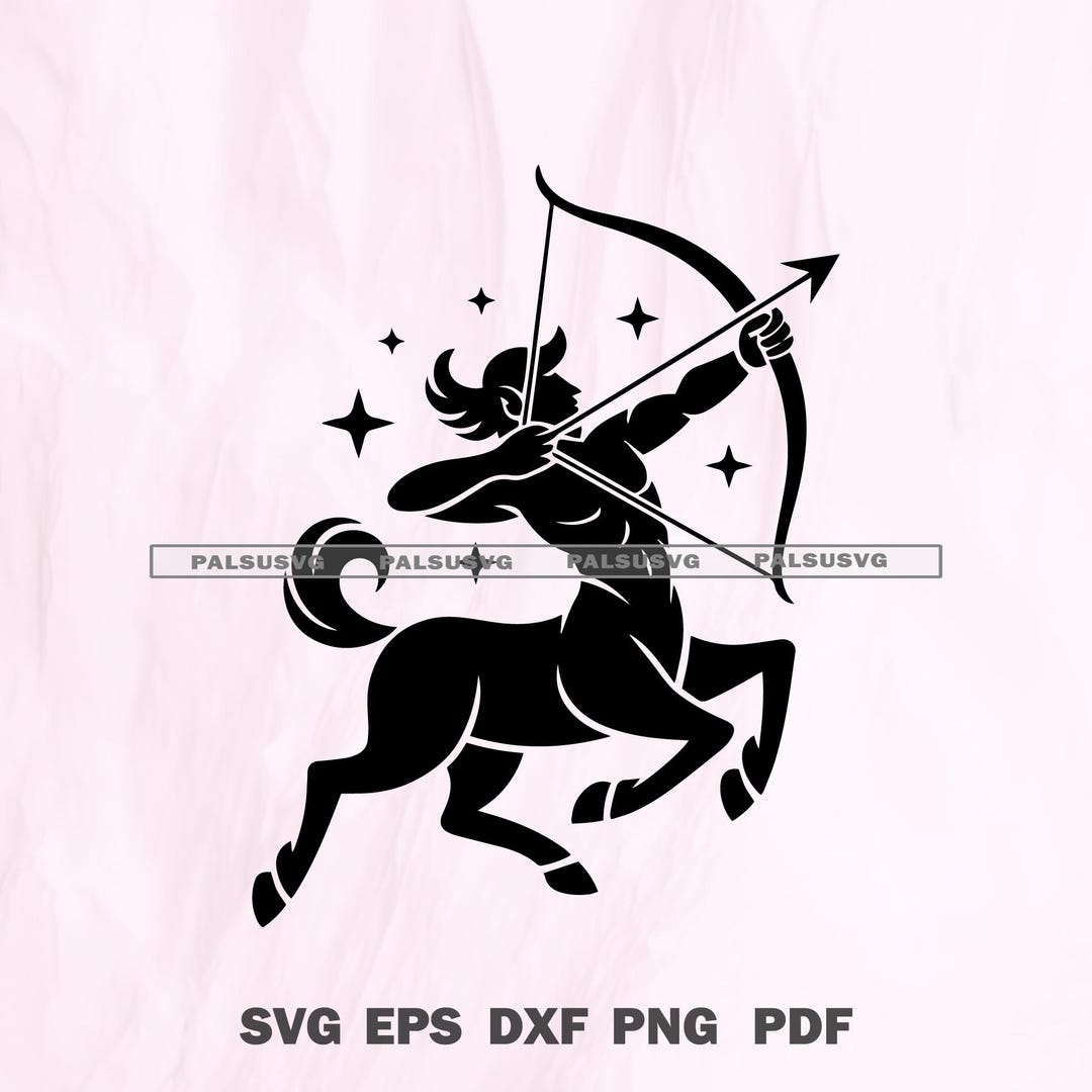 Sagittarius SVG | Zodiac Sign Cut File | Centaur Archer Astrology ...