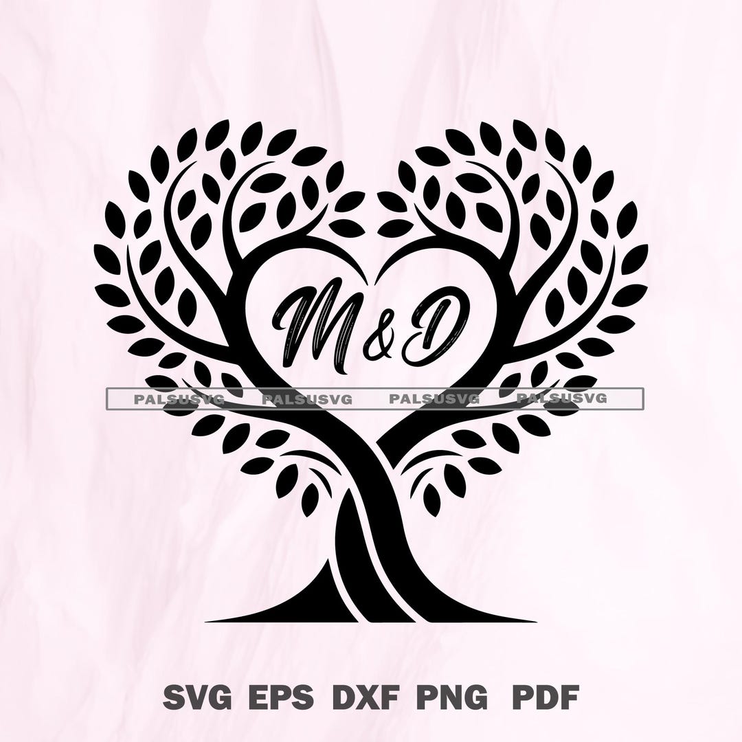 Love Tree SVG | Heart Tree Cut File | Family Tree Design | Wedding ...