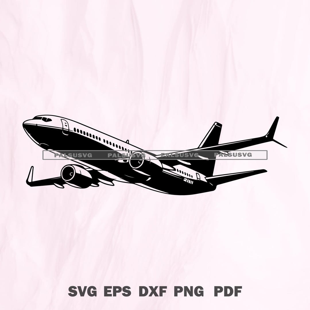 Boeing 737 SVG, Airplane Cut File, Commercial Jet PNG, Aviation Vector ...
