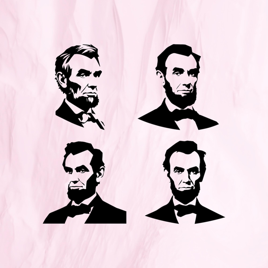 Abraham Lincoln Silhouette SVG Bundle – 4 Vector Designs (digital ...