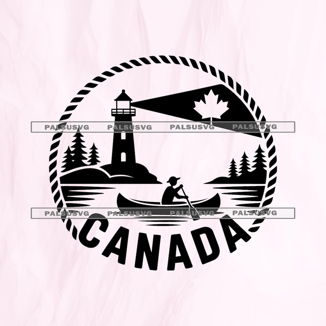 Canadian Adventure SVG, Canoe, Lighthouse, Maple Leaf Clipart (digital ...