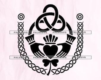 Celtic Claddagh SVG | Irish Love Symbol Cut File | Heart Hands Crown ...