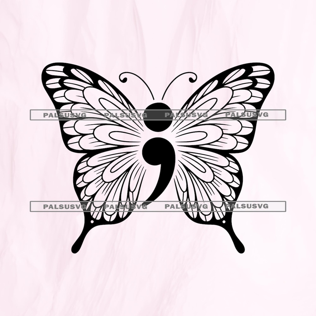 Semicolon Butterfly SVG – Mental Health Awareness Suicide Prevention ...