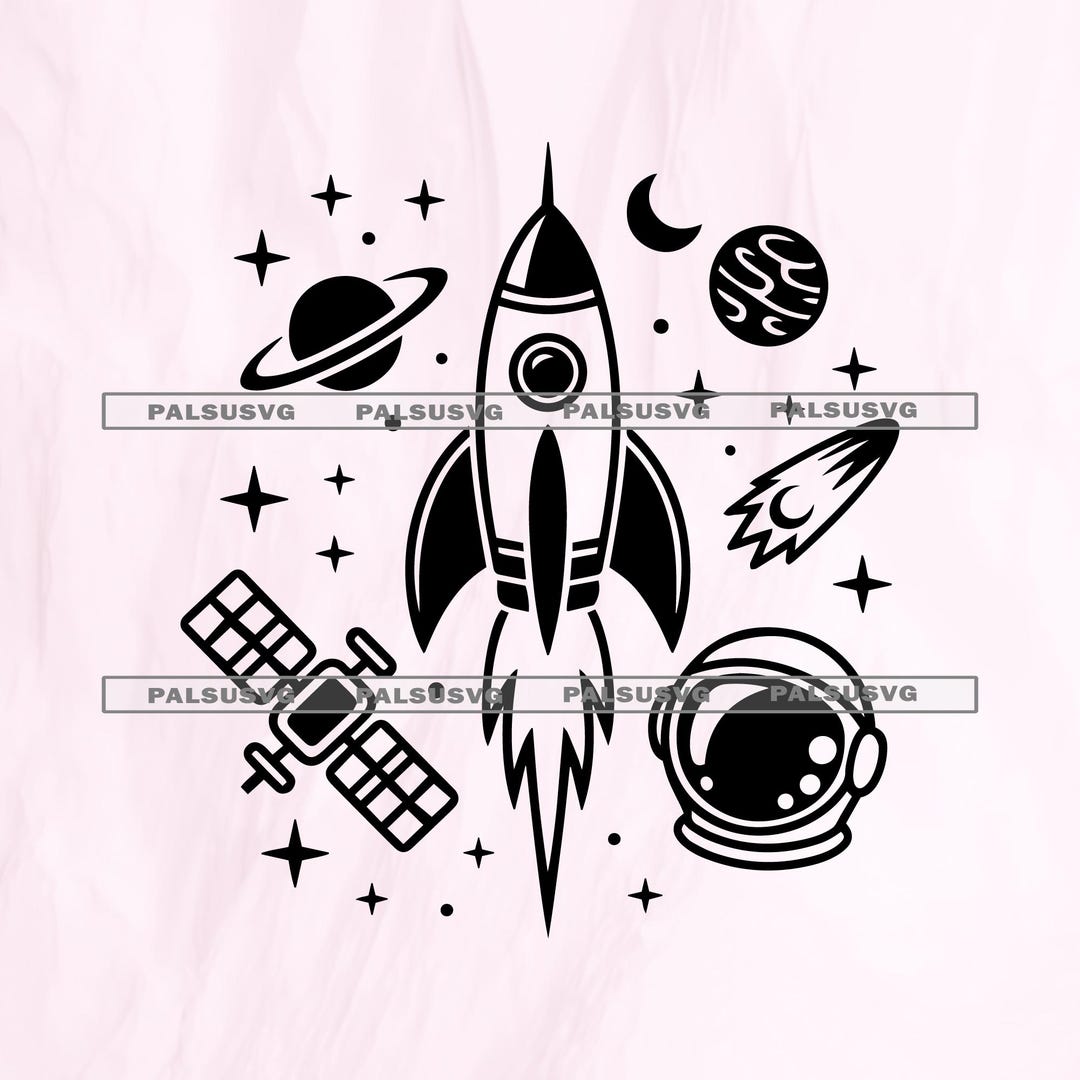 Space SVG Bundle, Galaxy Clipart, Rocket Ship and Planet, Astronaut ...
