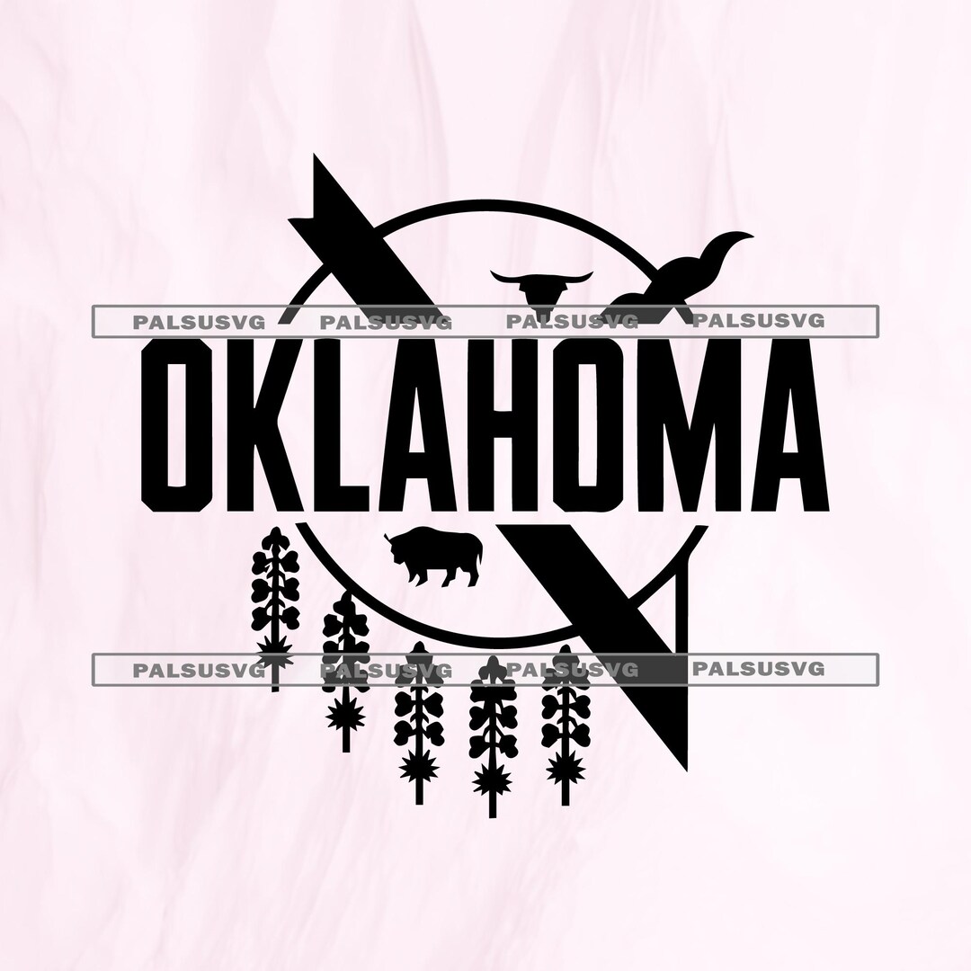 Oklahoma State Symbols SVG, Bison, Scissortail, Wildflower (digital ...