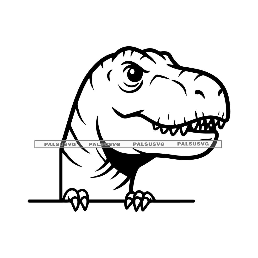 Peeking T-rex Dinosaur SVG | Cut File for Cricut Silhouette (digital ...