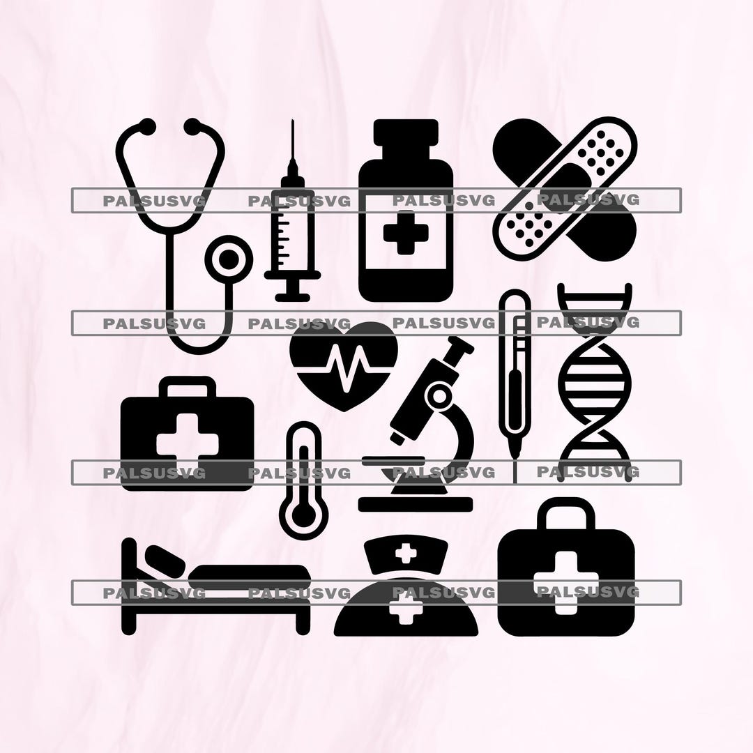 Medical SVG Bundle – Nurse & Doctor Healthcare Tools Cut Files (digital ...