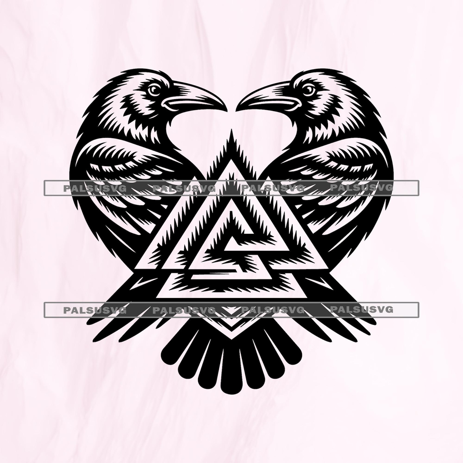 Odin's Ravens Valknut SVG, Norse Mythology, Viking Clipart (digital ...