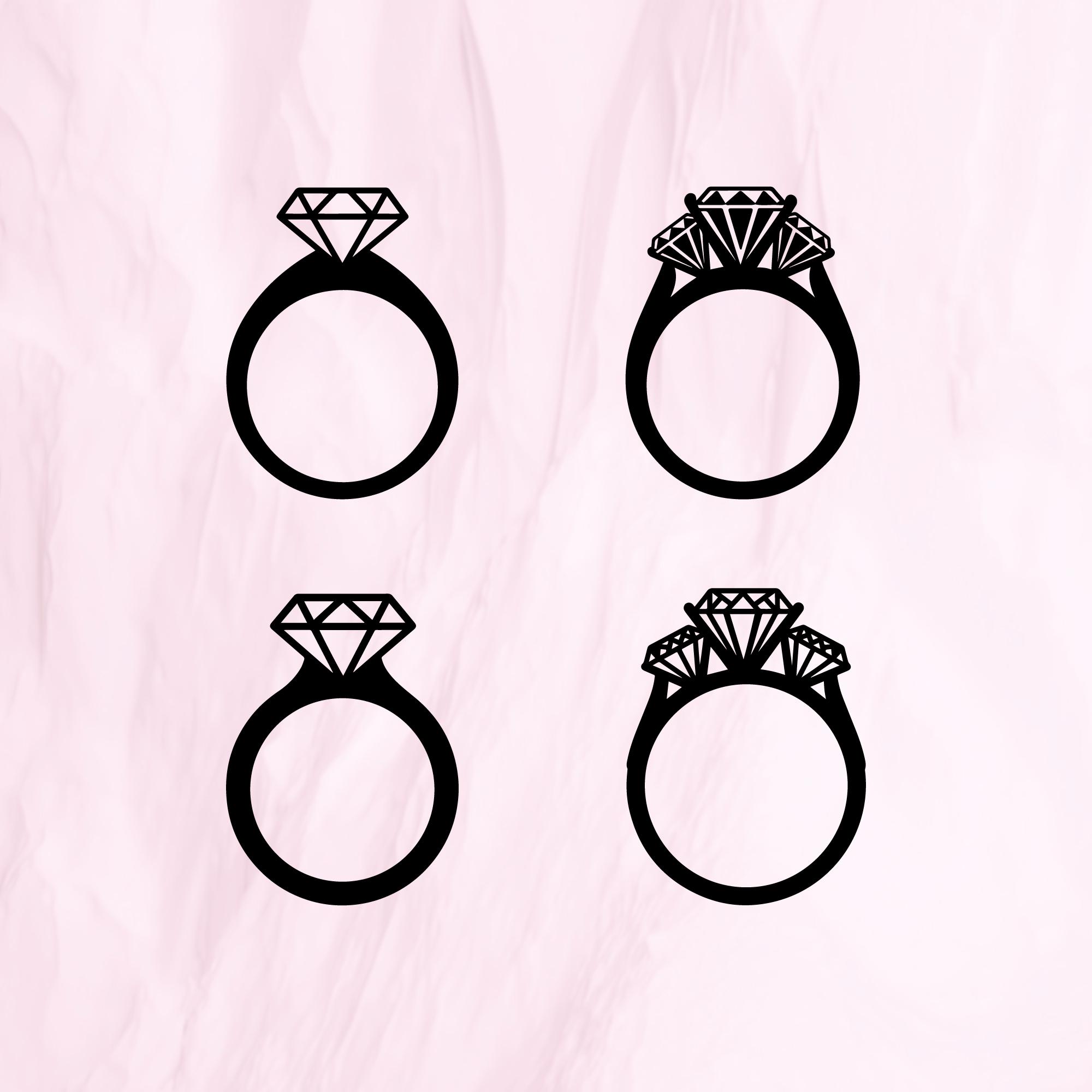 Diamond Ring Svg, Diamond Ring Cricut, Ring Clipart, Wedding Ring Svg ...
