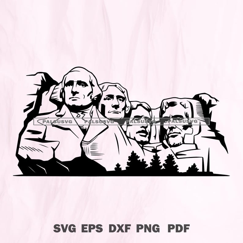 Mount Rushmore SVG | Patriotic Clipart, Cricut Cut File (digital ...