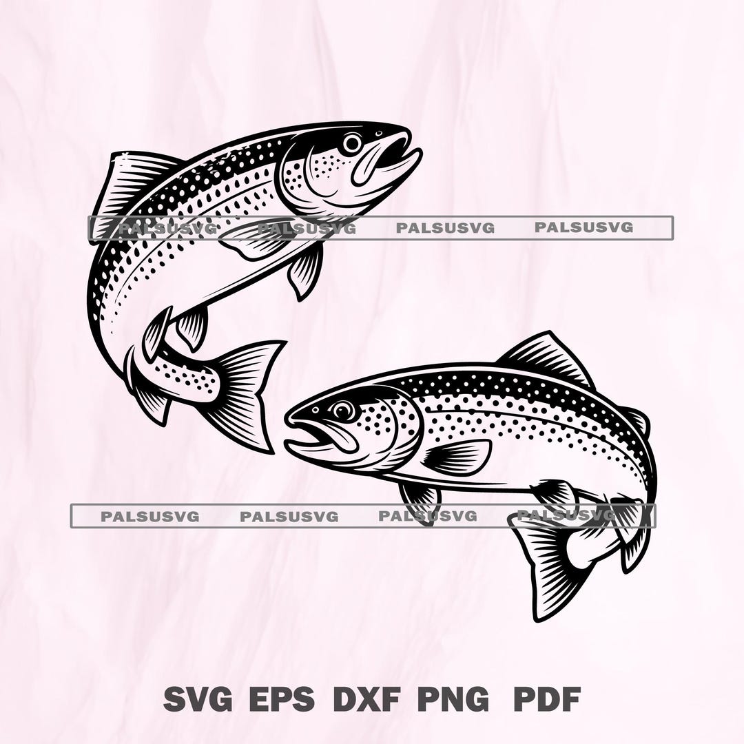 Vintage Trout Fish SVG - Fishing Digital Cut File | Fisherman Gift ...