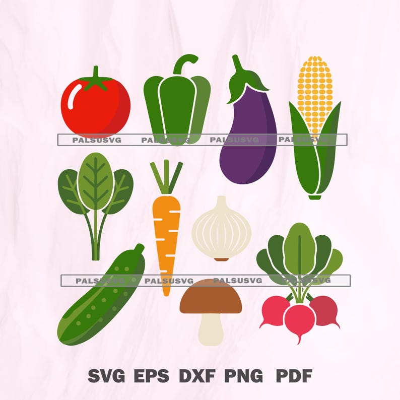 Vegetables SVG, Garden Food Clipart, Cricut Silhouette (digital ...