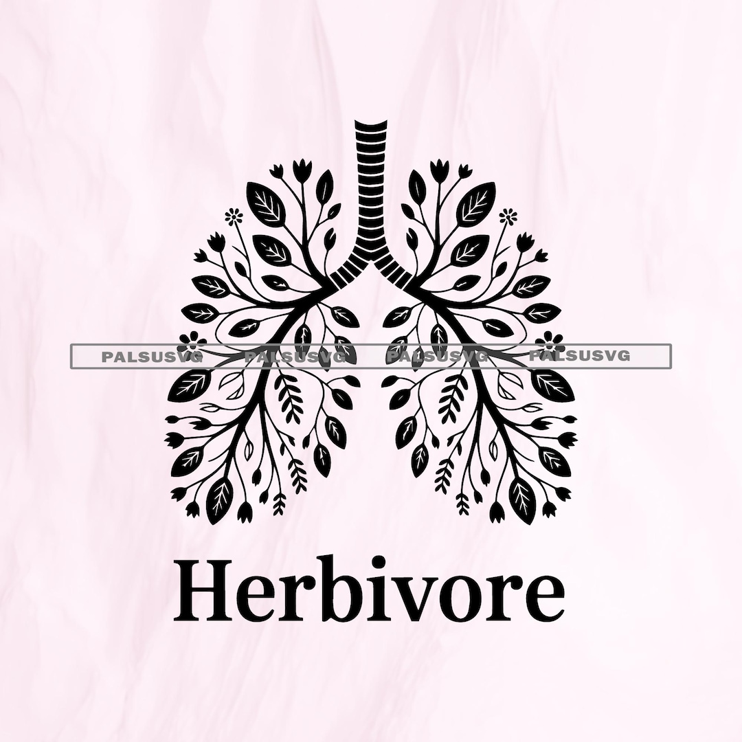 Floral Lungs SVG, Herbivore, Plant Based Vegan Art (digital Download ...