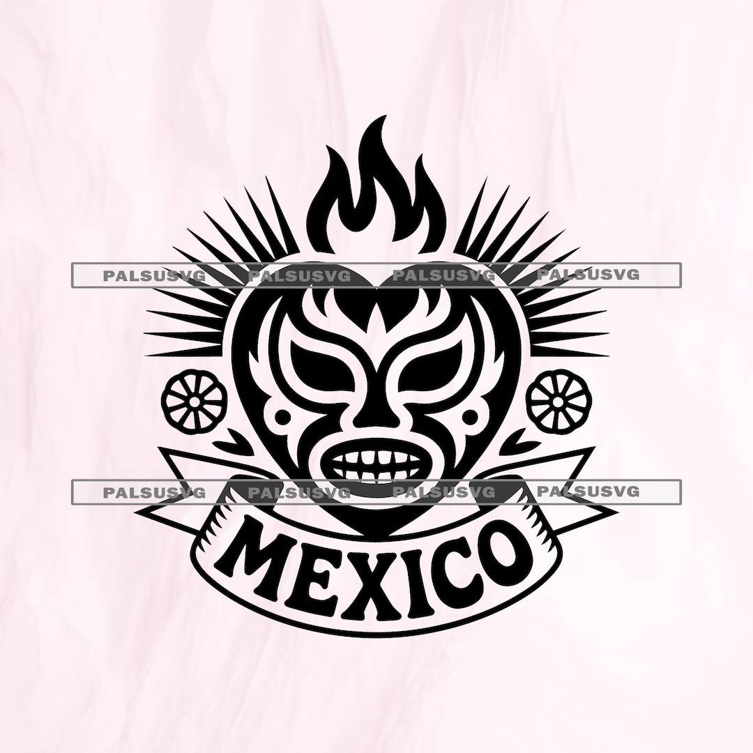 Lucha Libre SVG, Mexico Png, Sacred Heart, Luchador Mask Clipart ...