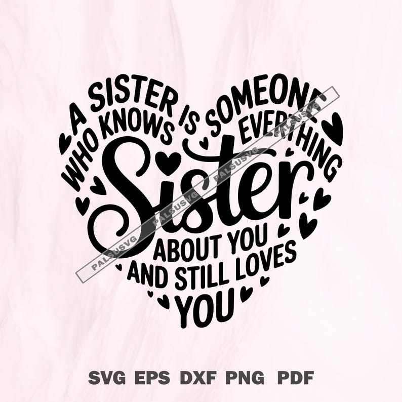 Sister Love Heart SVG | Sibling Bond Clipart (digital Download) - Etsy