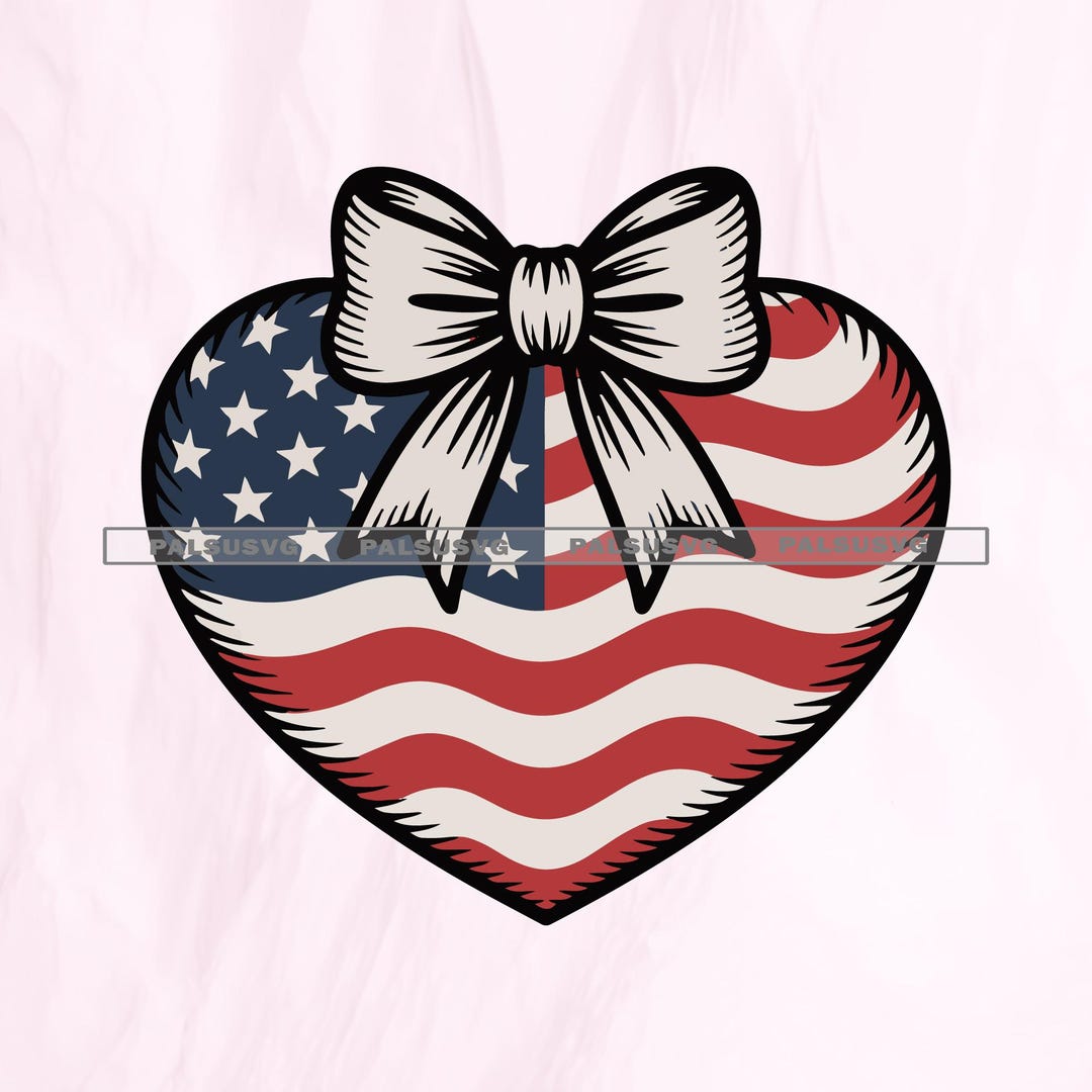 Patriotic Heart SVG, American Flag Heart Cut File for Cricut, 4th of ...