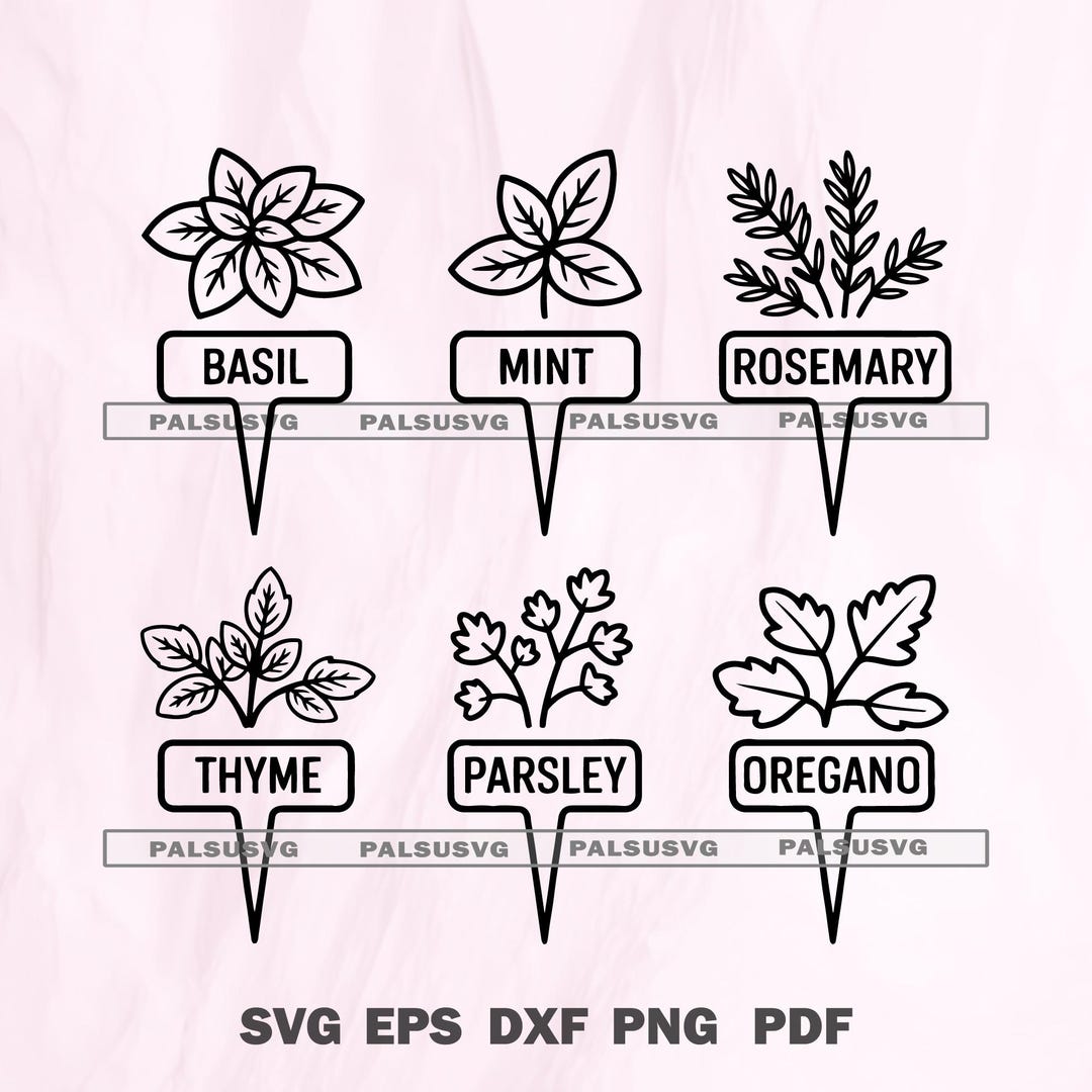Garden Markers SVG, Herb Stakes Laser Cut File for Glowforge, Plant ...