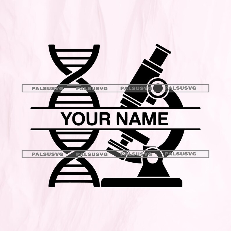 Science Monogram SVG, Biology DNA Microscope Clipart (digital Download ...
