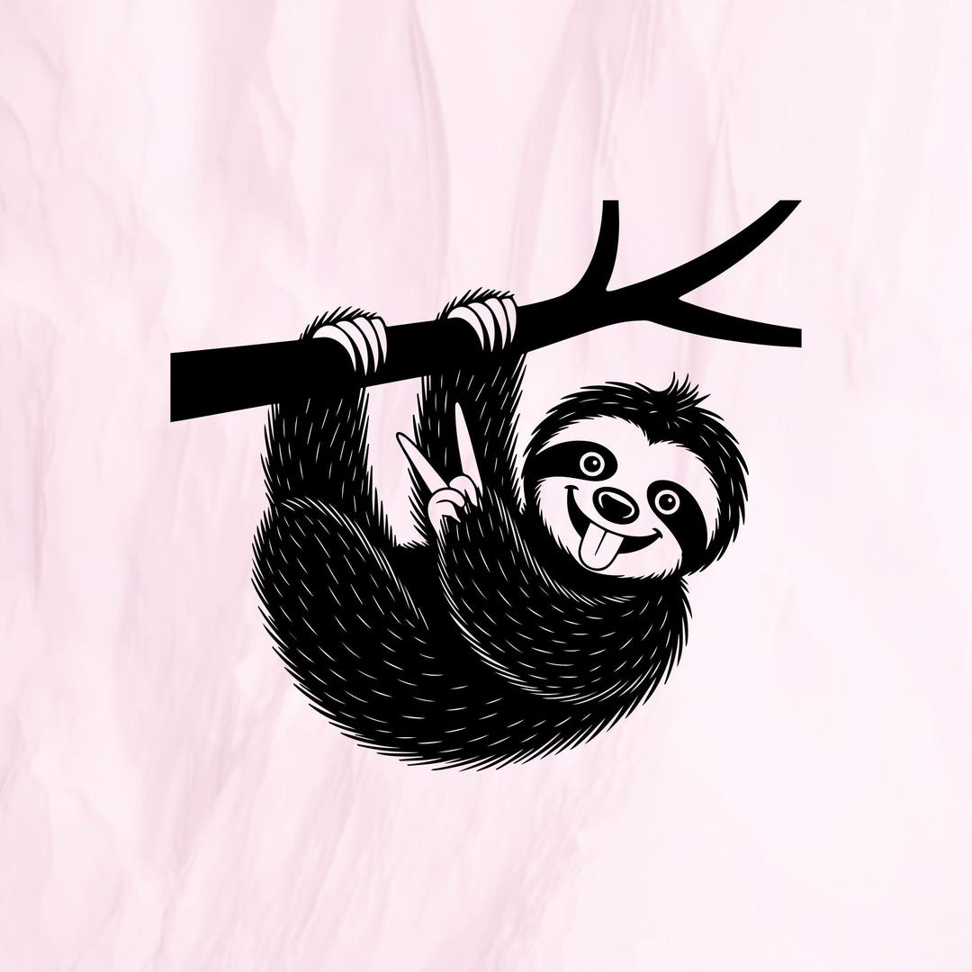 Crazy Sloth Svg, Funny Sloth Svg, Sloth Clipart, Sloth Dxf, Sloth Cut ...