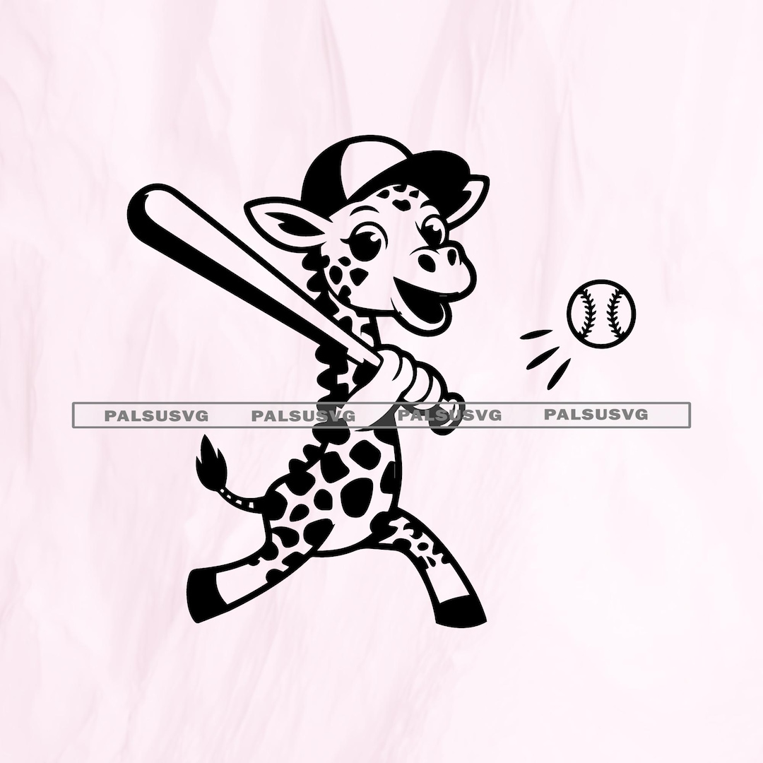 Baseball Giraffe SVG, Cute Sports Animal Png, Little League Clipart ...