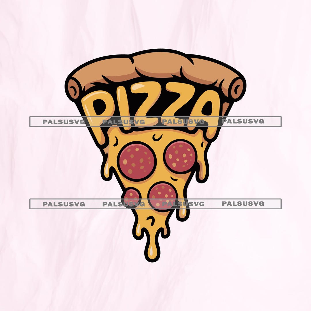Pizza Slice SVG – Cartoon Food Art for Cricut & Stickers (digital ...