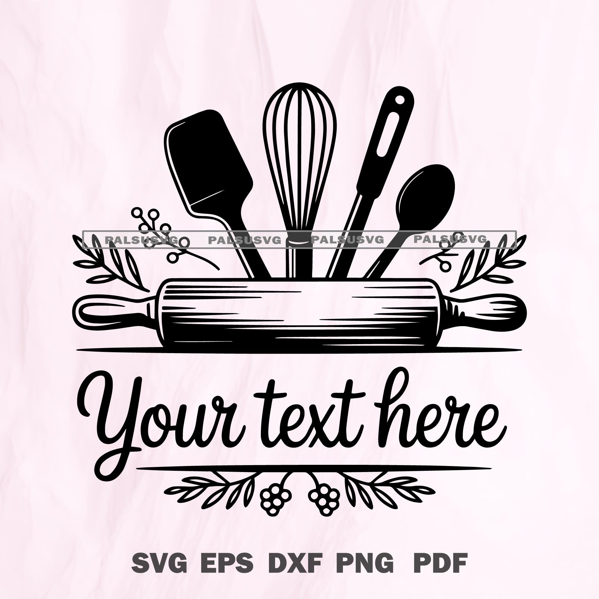 Kitchen Utensils Monogram SVG | Baking Tools Cut File (instant Download ...