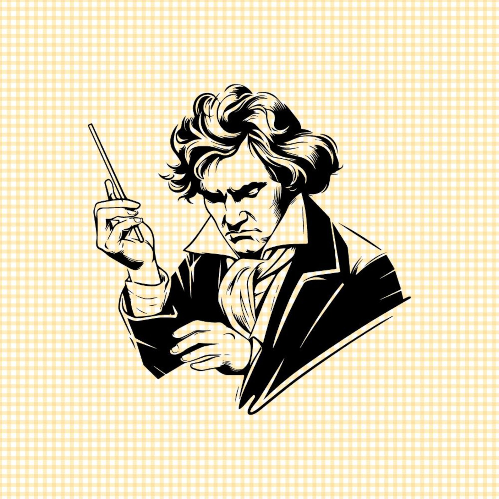 Ludwig Van Beethoven Silhouette Svg Cricut - Etsy