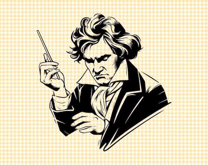 Ludwig Van Beethoven Silhouette Svg Cricut - Etsy