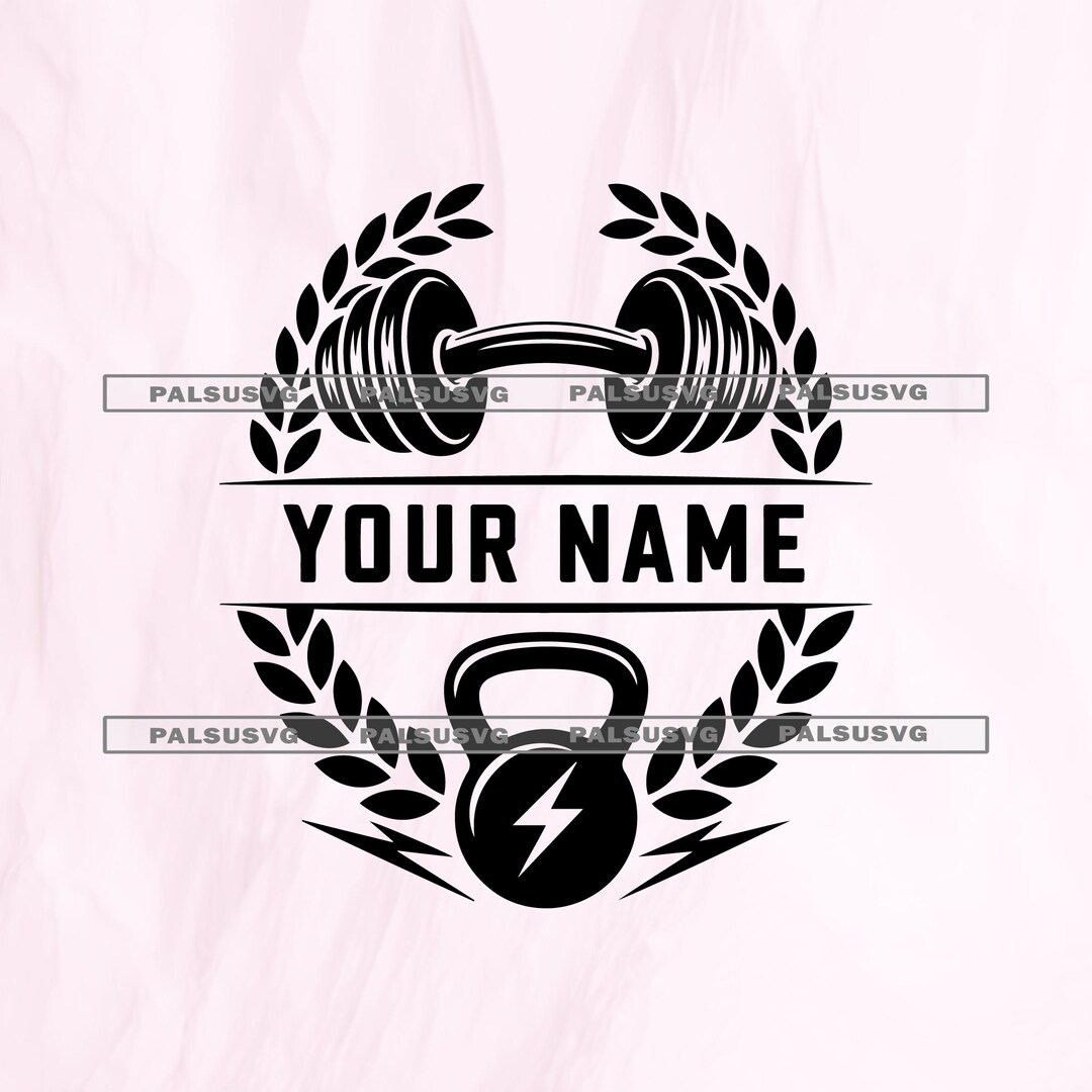 Fitness Split Monogram SVG – Personalized Gym Workout Barbell ...