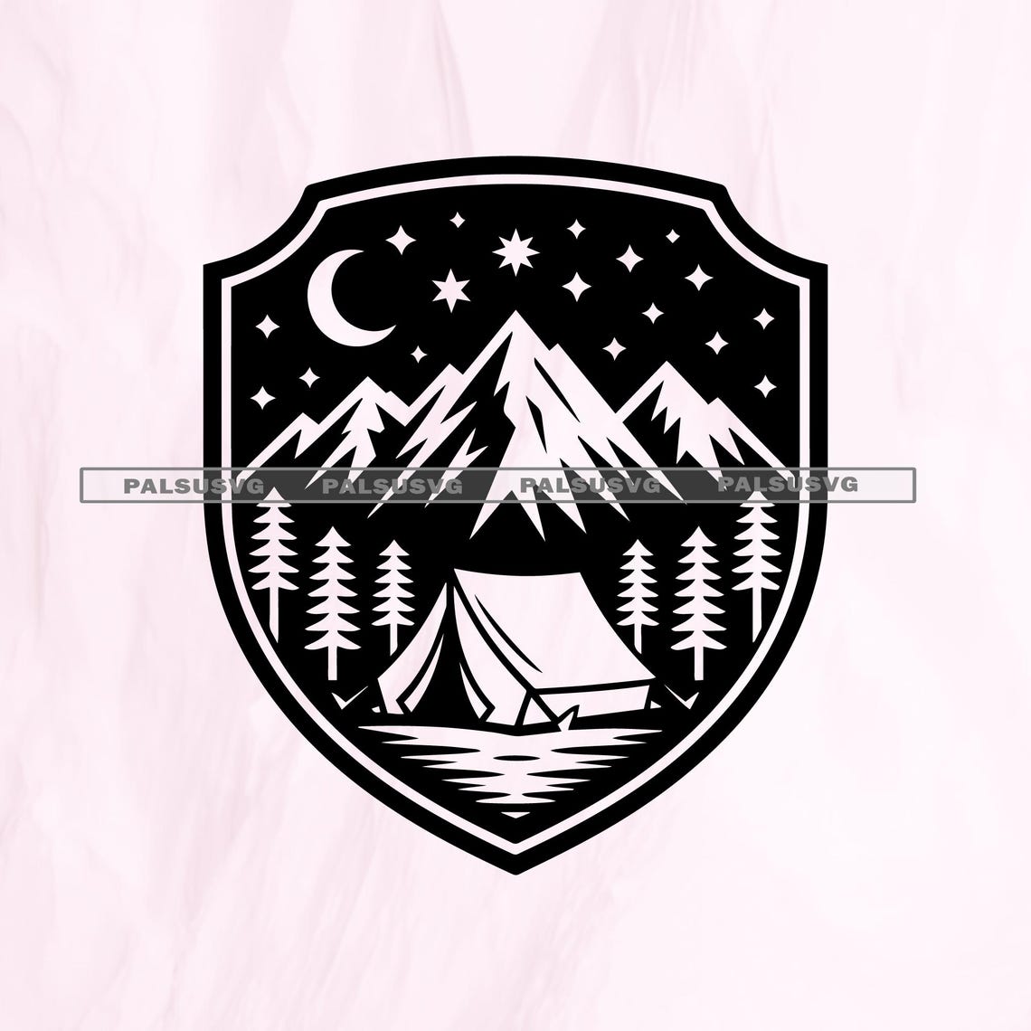 Camping SVG, Mountain Night Sky Cut File for Cricut, Outdoors Adventure ...