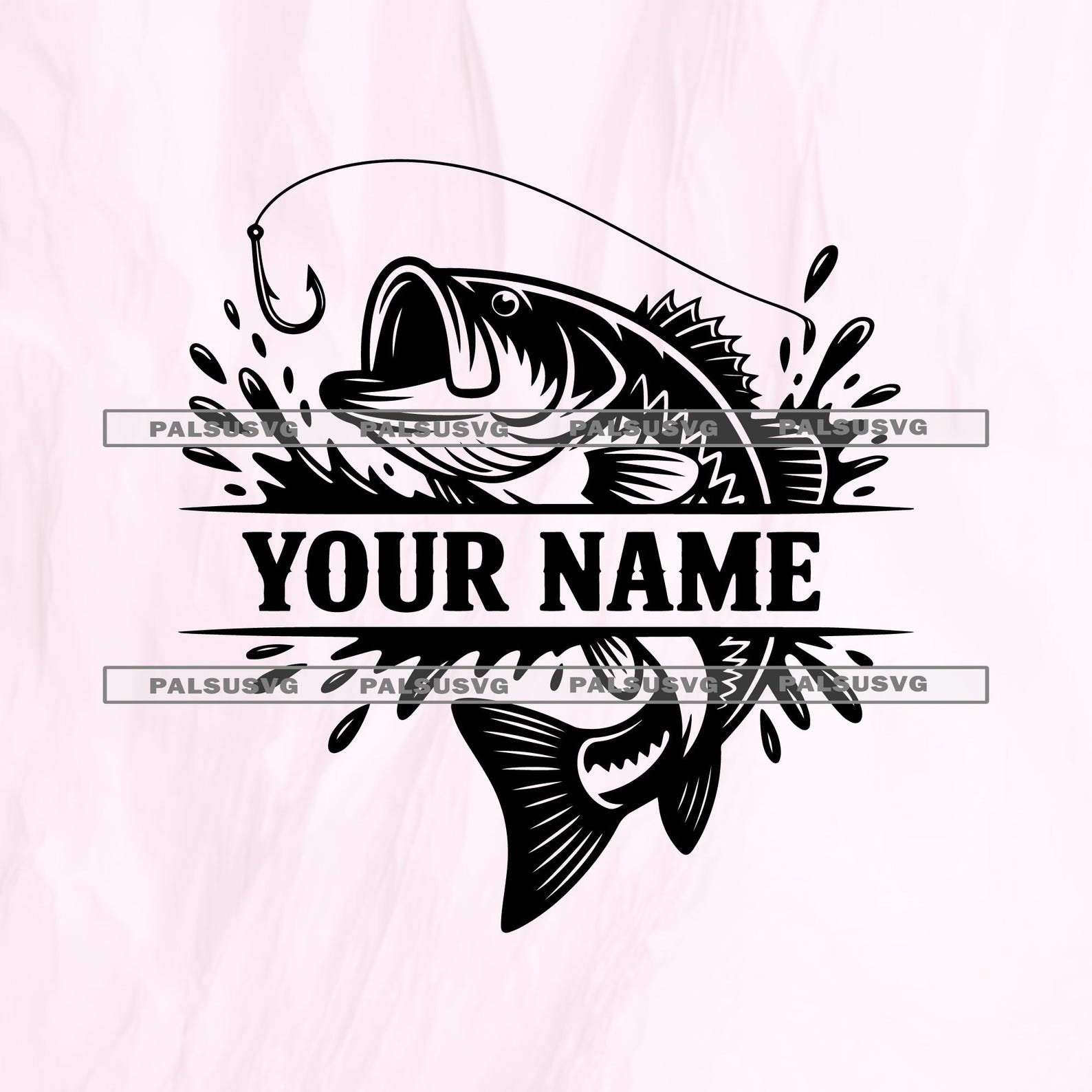 Fishing Split Monogram SVG – Custom Angler Name Cut File (digital ...