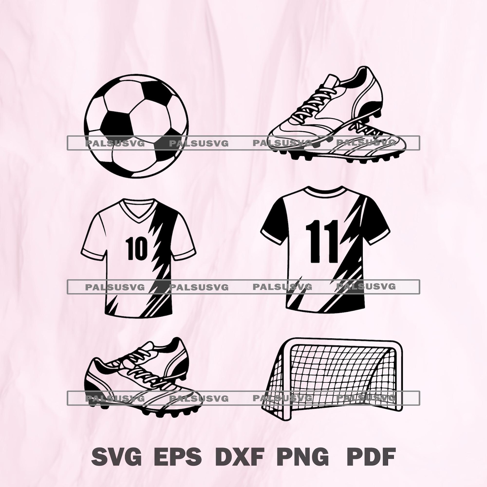 Soccer Essentials SVG Bundle | Football Cleats, Jersey, Ball & Whistle ...