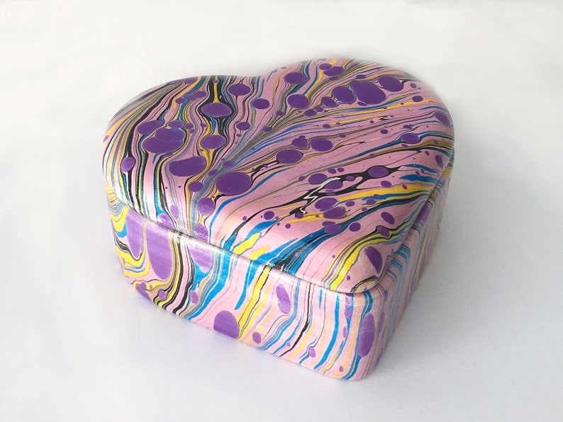 Heart Shaped Jewelry Box Marbled Ceramic Decorative Box | Etsy