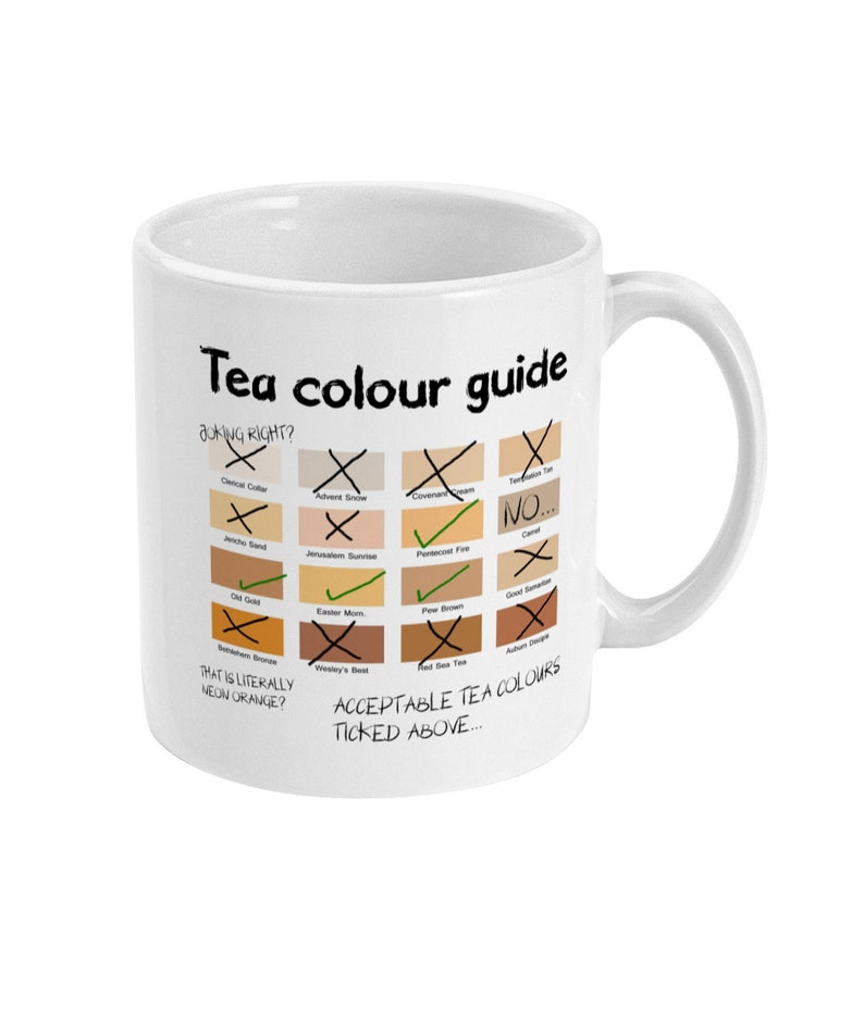 Tea Chart Mug Funny Mug Colour Chart | Etsy
