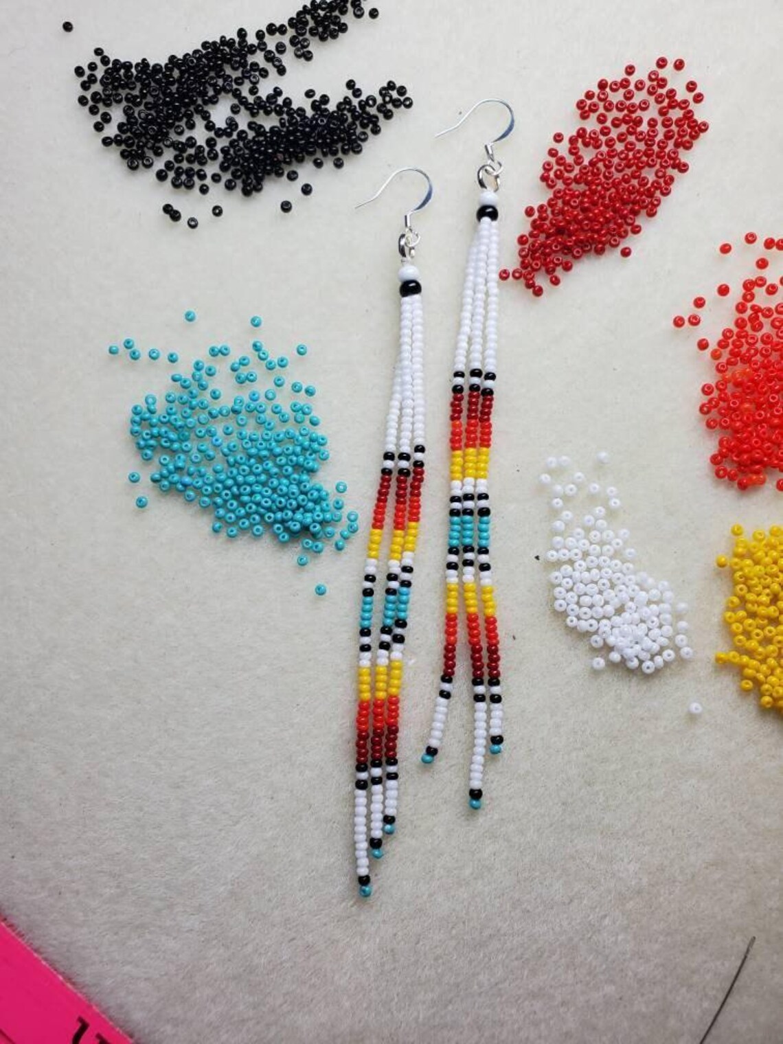 Rainbow Dangle Earrings - Handmade Native American Beaded Jewelry - Etsy