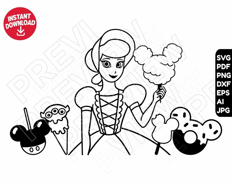 Bo Peep SVG Toy Story Snacks Png Dxf Clipart Cut File - Etsy