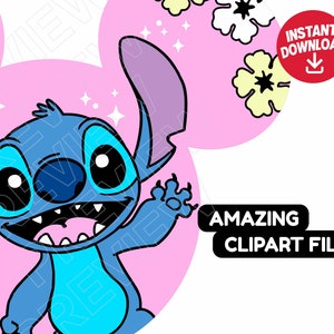 Stitch SVG Ears Dxf Svg Png Clipart Cricut , Cut File Layered by Color ...