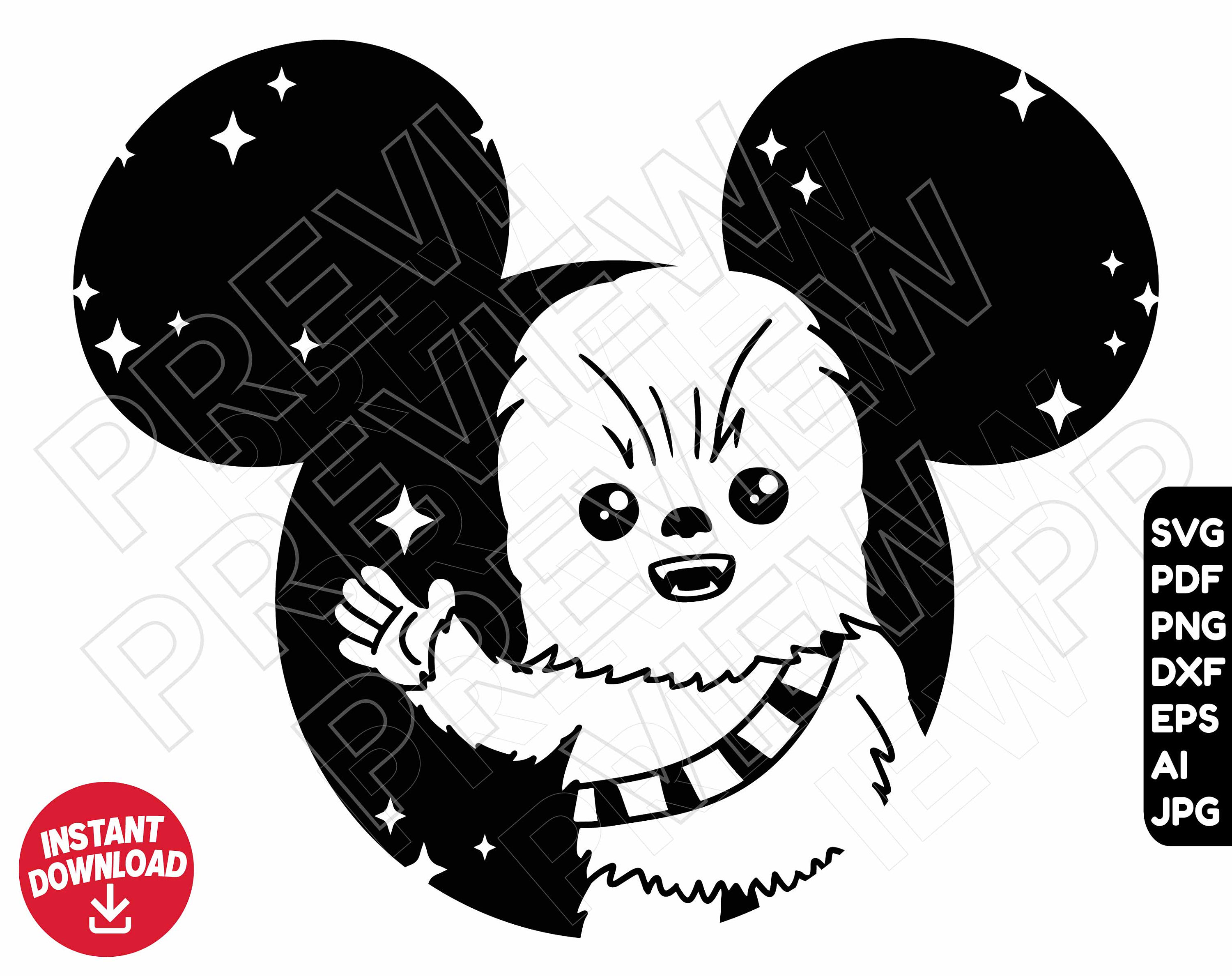 Chewbacca SVG Disneyland Ears Svg Png Dxf Clipart Cut File - Etsy Australia