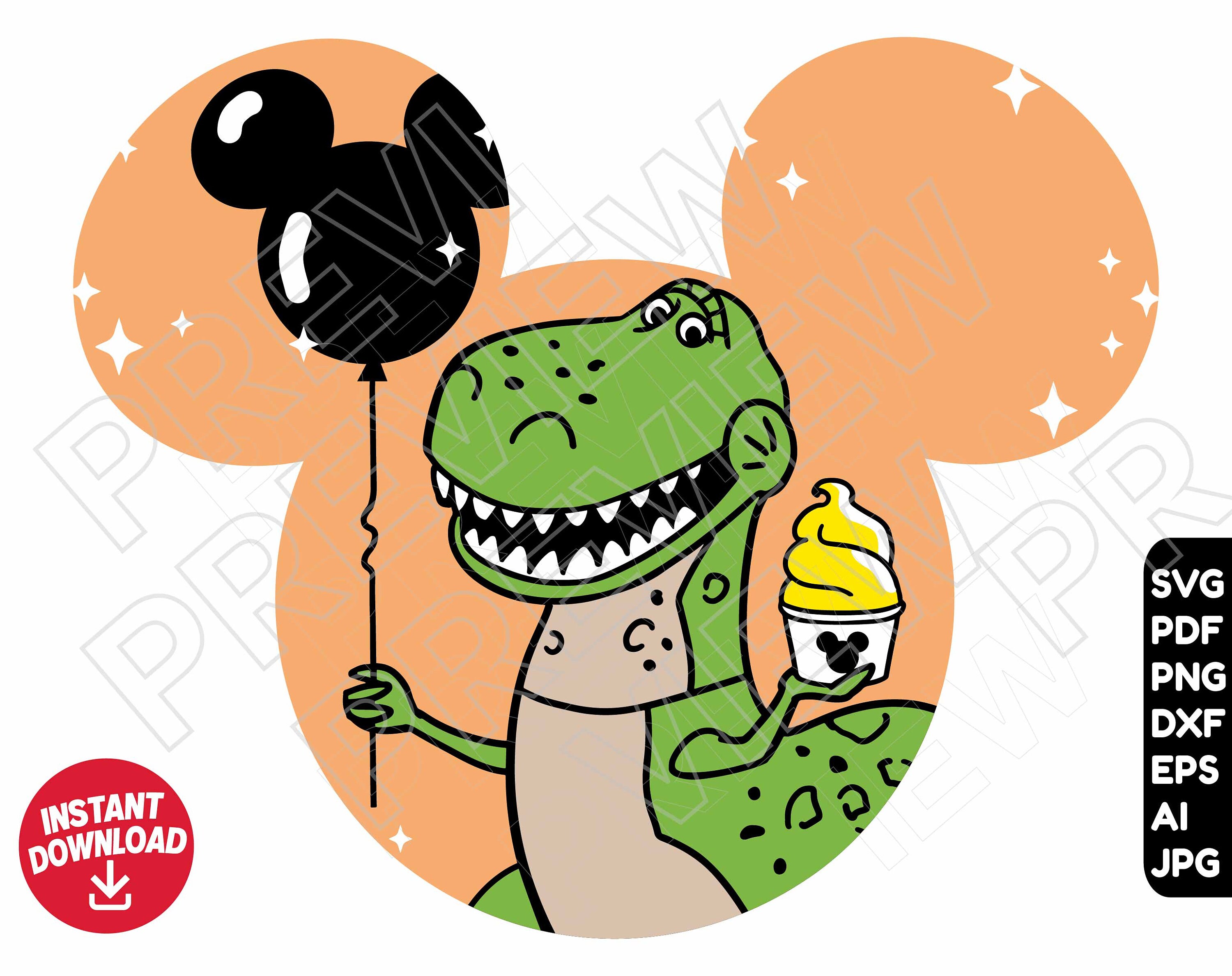 Rex SVG Toy Story svg ears png clipart vacay mode cut file - Etsy España