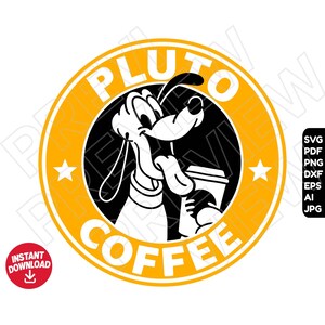 Pluto Coffee SVG Png Dxf Clipart , Cut File Layered by Color - Etsy
