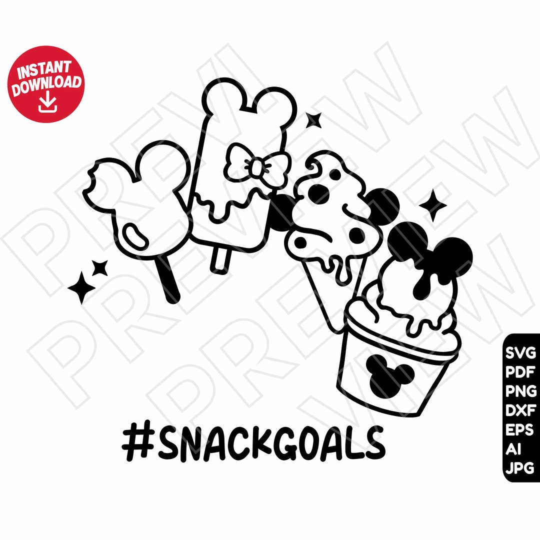 Snack Goals SVG Disneyland Snacks Dxf Png Clipart , Cut File Outline ...