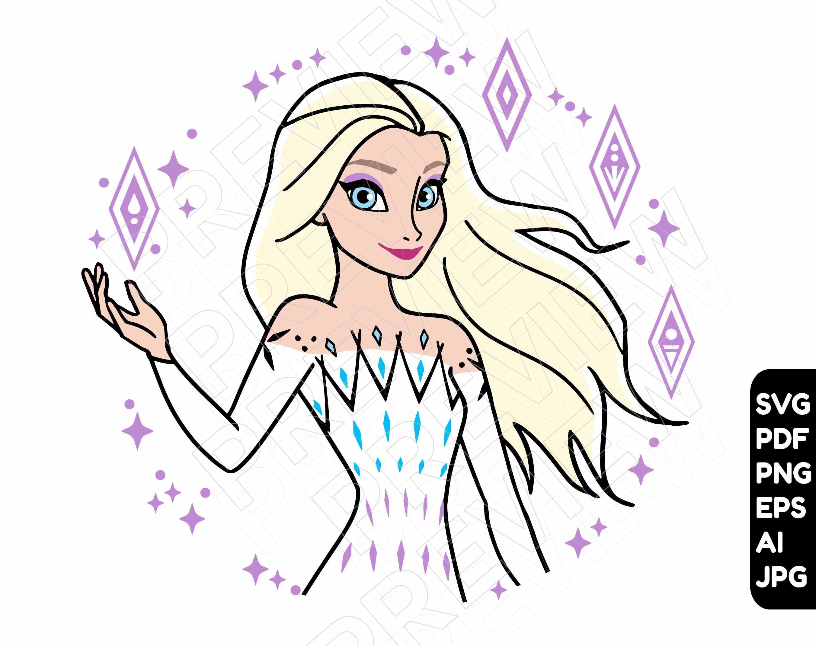 Elsa SVG Frozen Svg Elements Clipart Png Cut File Layered by - Etsy UK