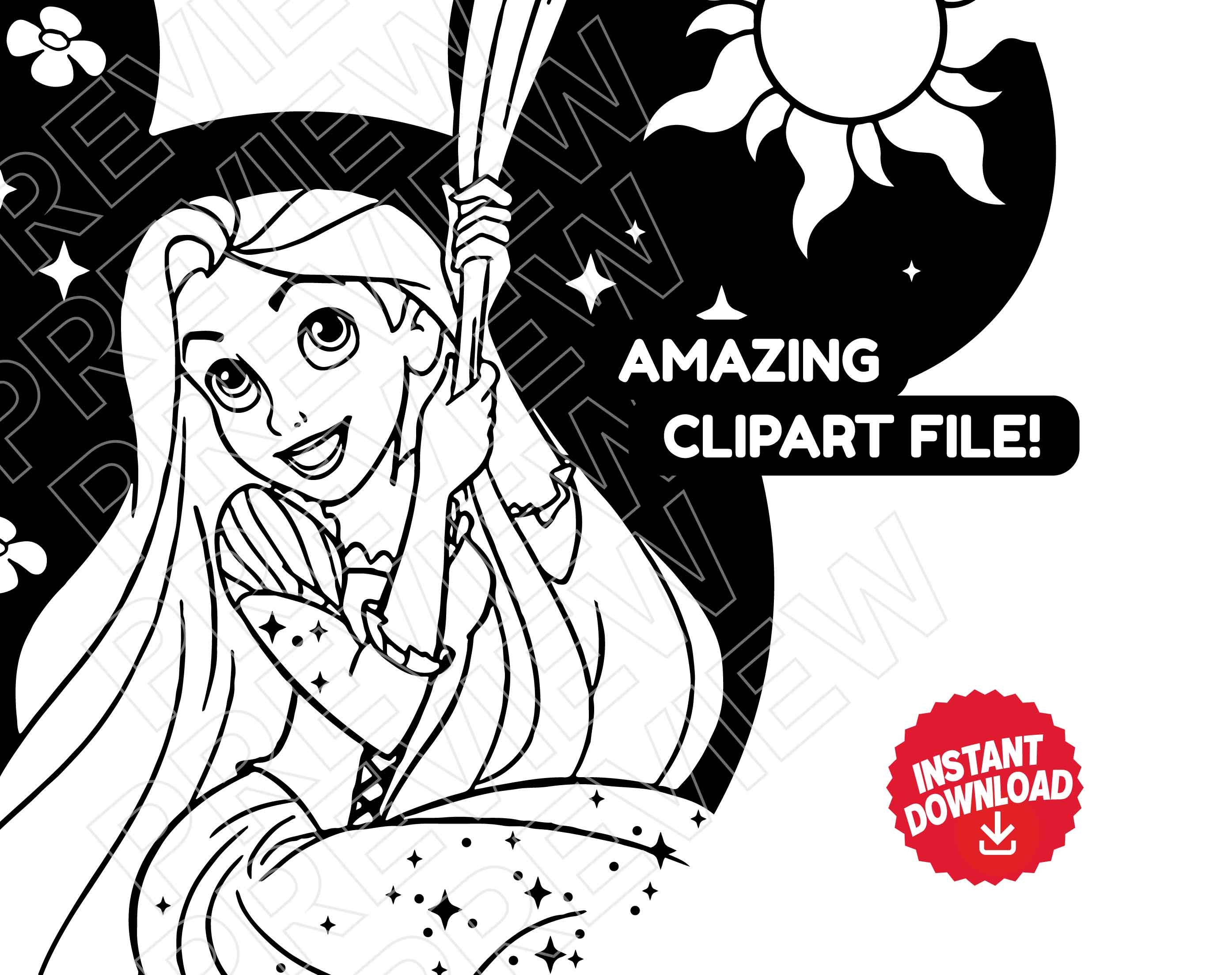 Rapunzel Princess Tangled Svg Disneyland Ears Clipart Vector Etsy