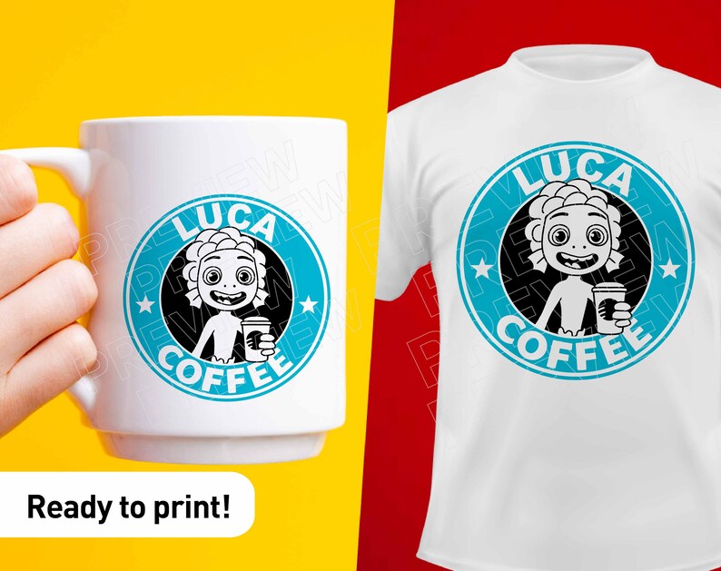 Luca SVG Coffee Clipart Png Cut File Layered by Color - Etsy