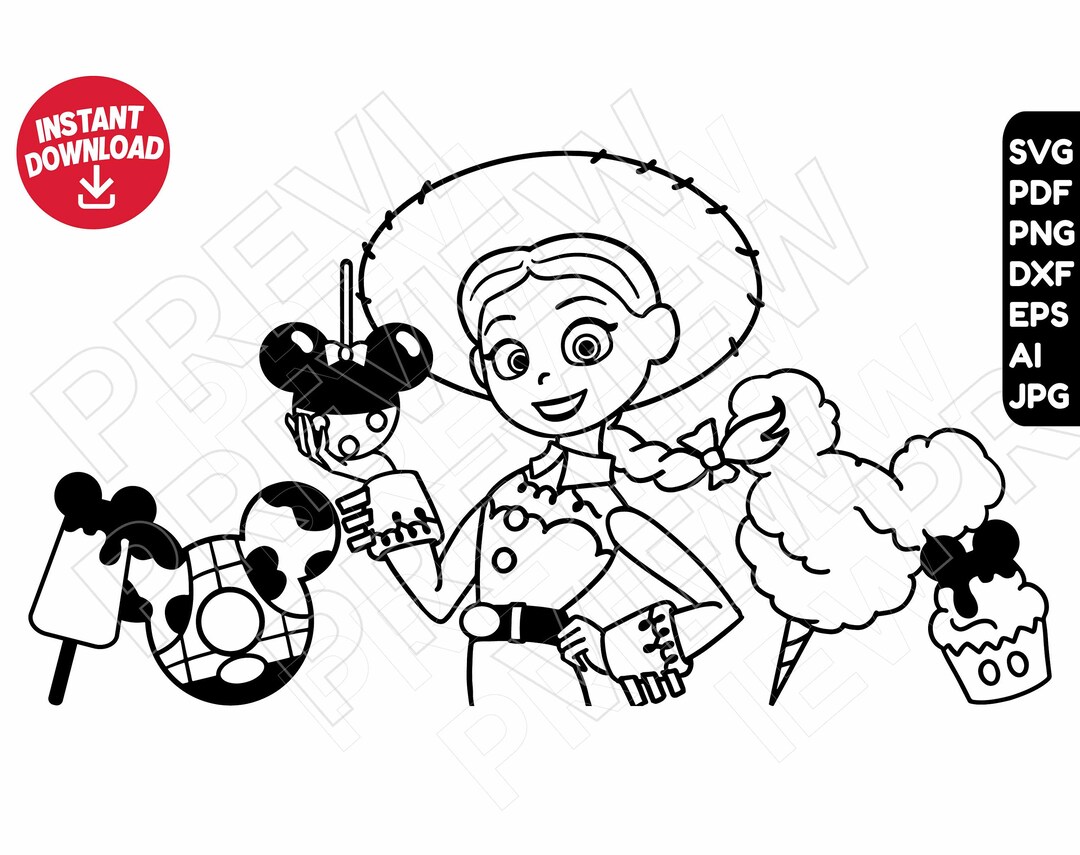 Jessie Toy Story SVG Snacks Dxf Png Clipart , Cut File Outline ...
