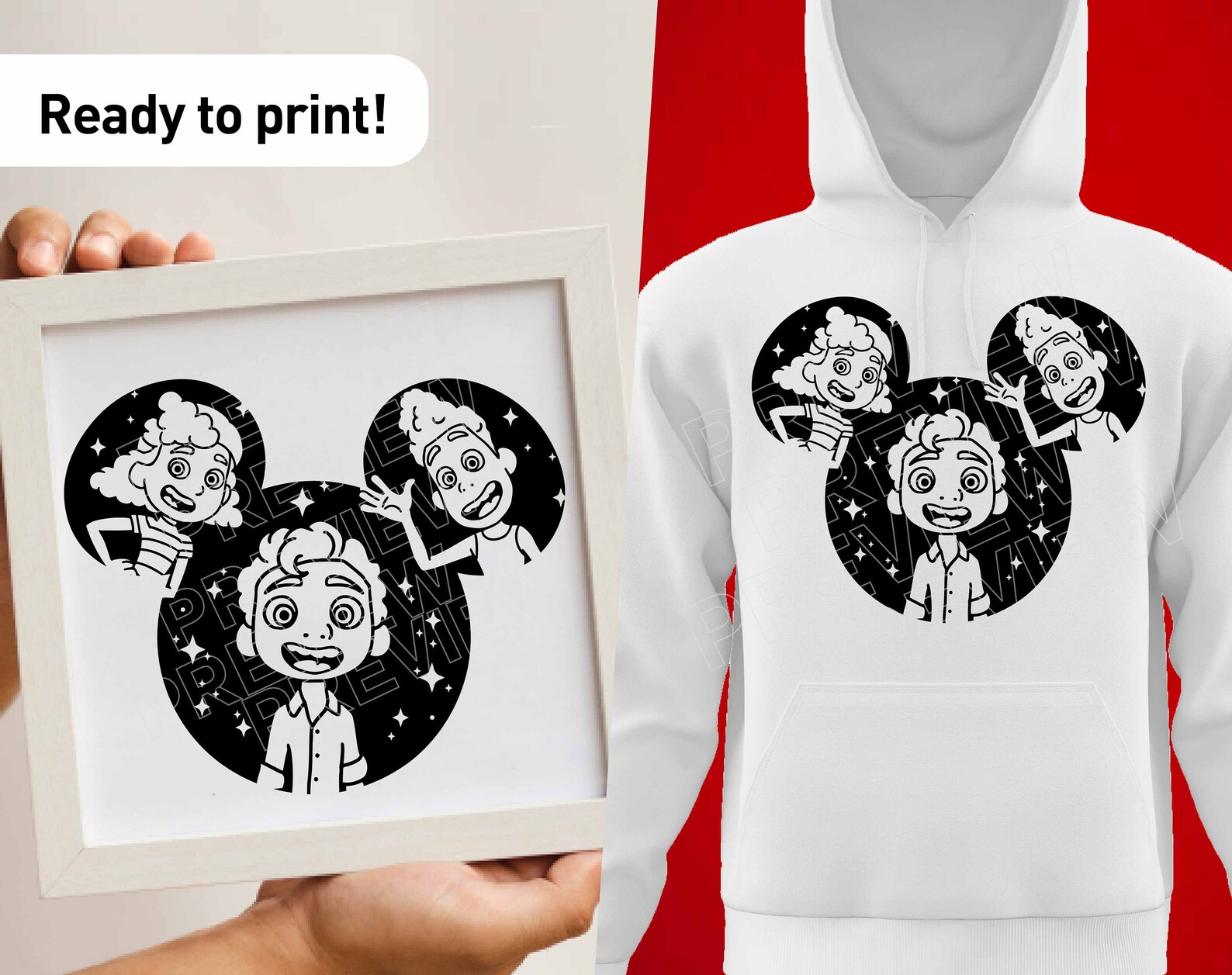 LUCA SVG Ears Cut File Outline Silhoette Instant Download - Etsy