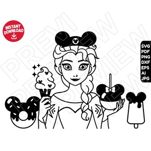 Elsa Frozen SVG , Disneyland Snacks Dxf Png Clipart , Cut File Layered ...