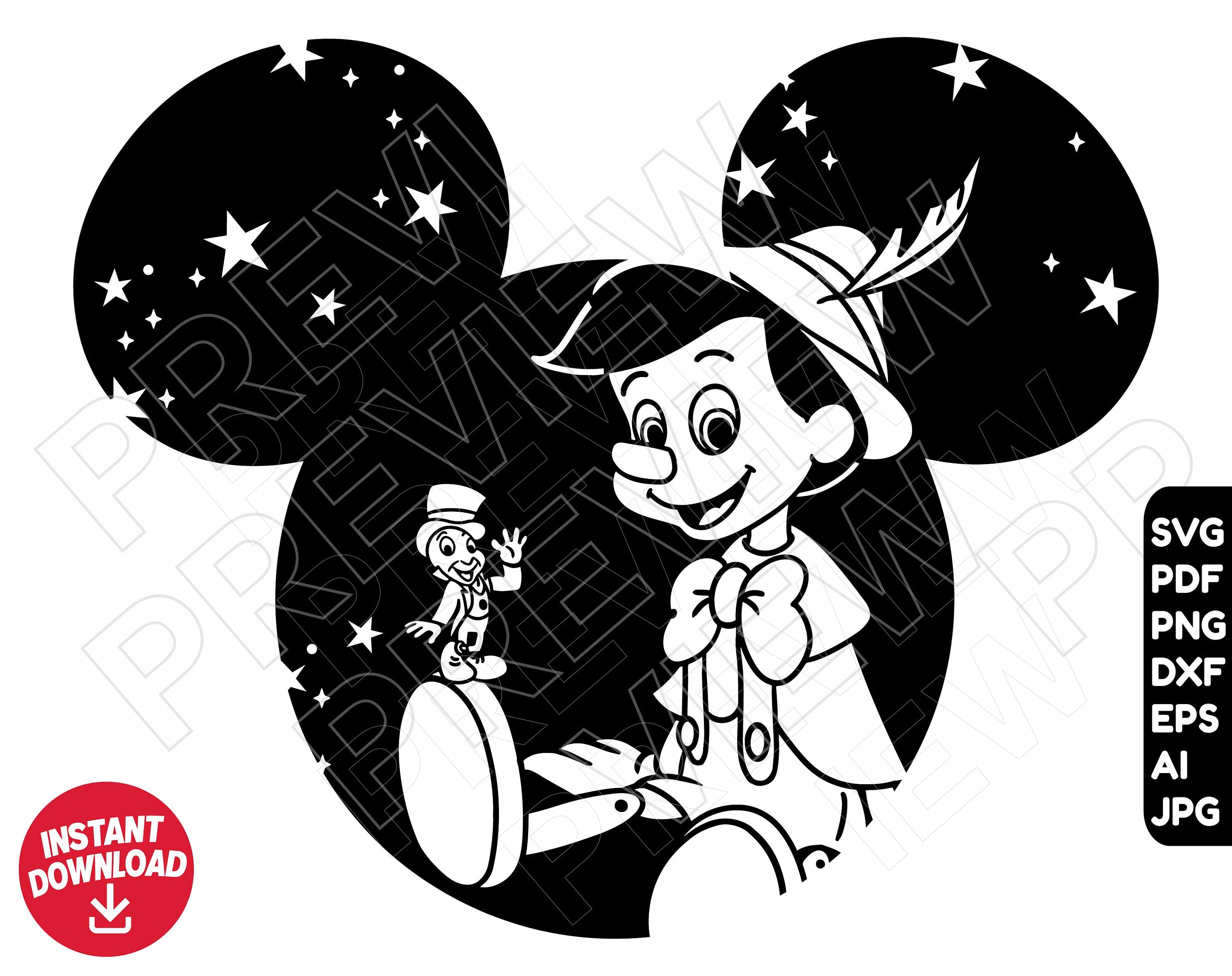 Pinocchio SVG Ears Png Dxf Clipart Cut File Outline - Etsy Canada