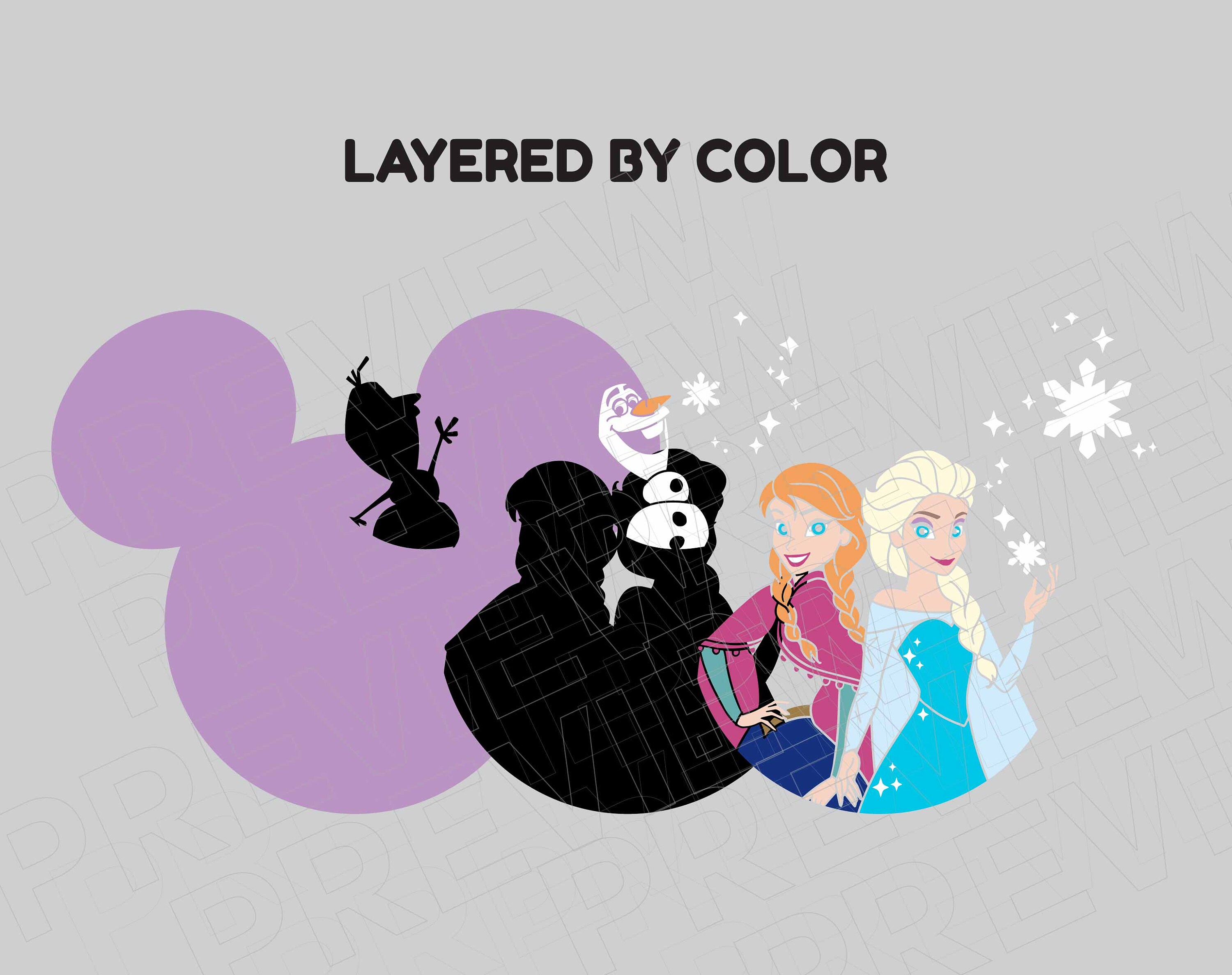 Frozen Ana Elsa SVG Ears Olaf Clipart Png Dxf Cut File - Etsy